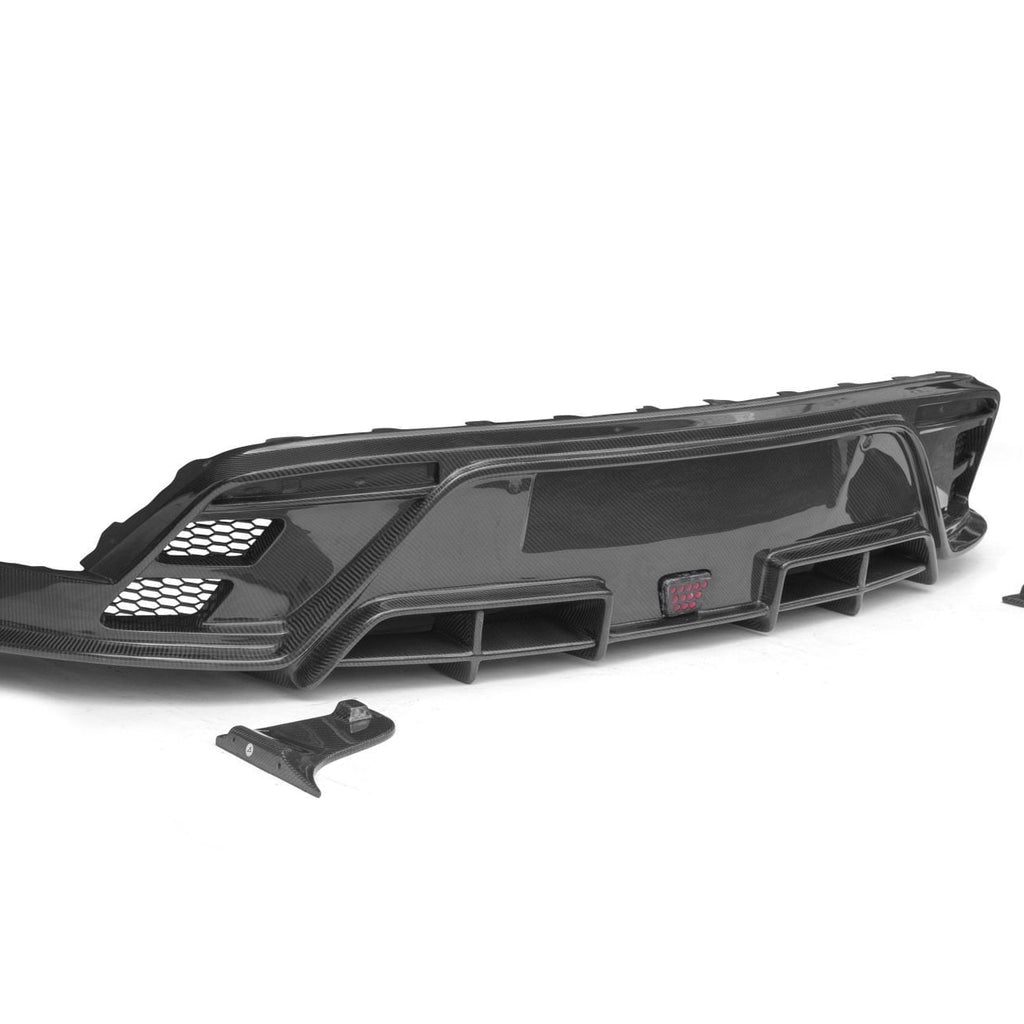 CMST Tuning Carbon Fiber Rear Diffuser & Canards for Porsche Taycan Ba ...